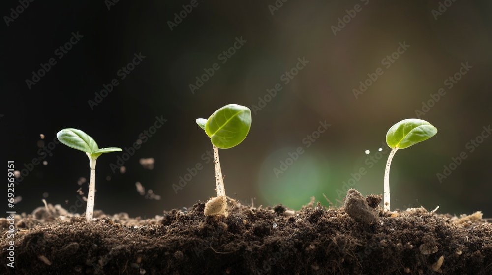 Wallpaper of the process of germination from soil Stock Illustration ...
