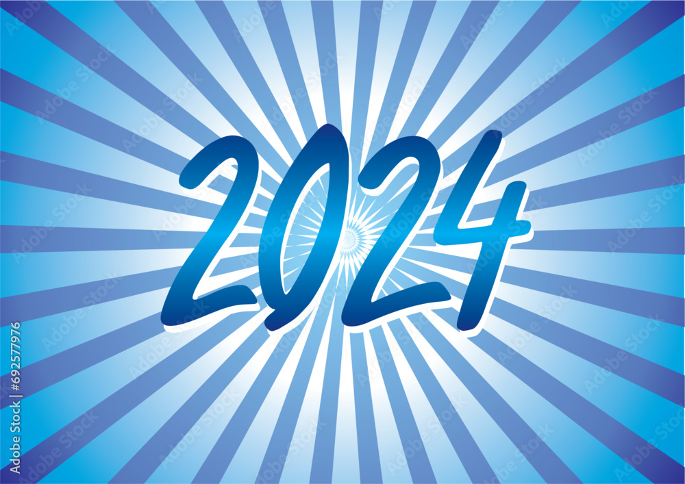Text, inscription, 2024. New Year 2024. Lettering and letter. Blue ...