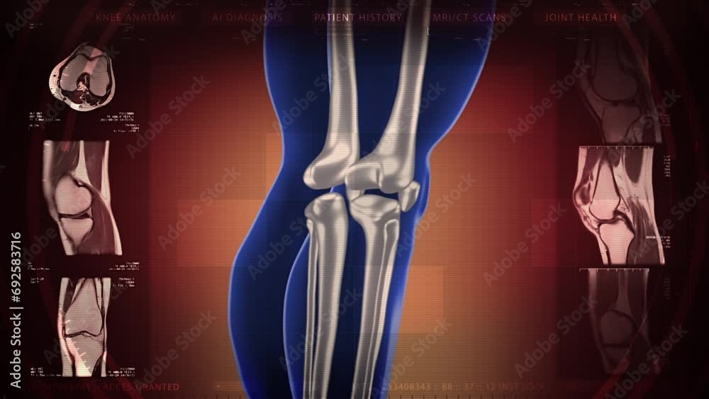 Futuristic Technological Interface Analyzing Human Knee Anatomy and ...