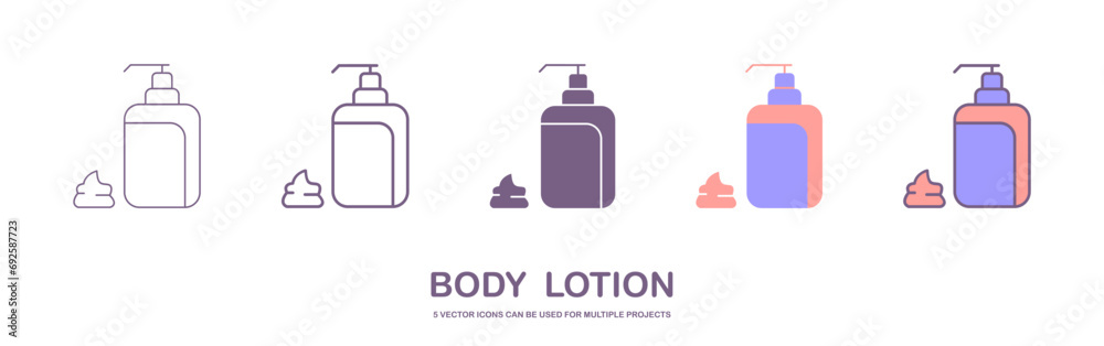 Skincare cream lotion icon. body lotion line style isolated on white ...