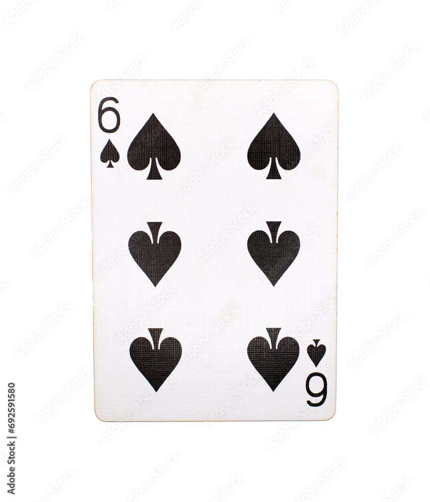 Six of spades playing card on a transparent background Stock Photo ...