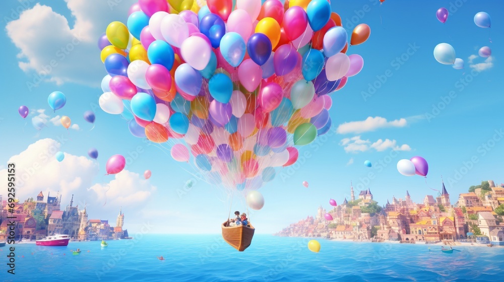 Dive into a sea of birthday balloons and let their whimsical designs ...