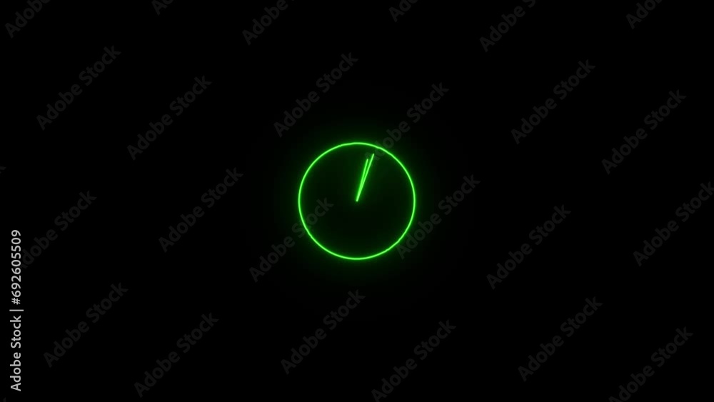 Animated clock counting down. Seamlessly loops. Time lapse.4k Neon ...