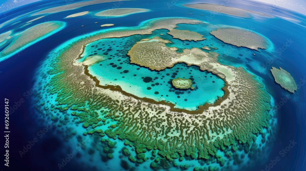 ocean atolls coral reefs illustration marine biodiversity, ecosystem ...