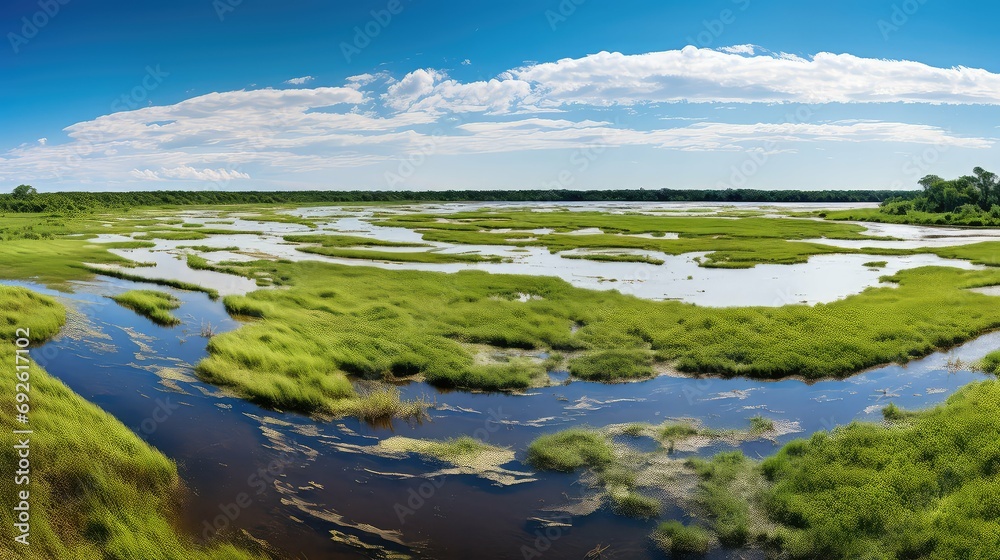 fen tidal swamp landscape illustration mire quagmire, bayou estuary ...