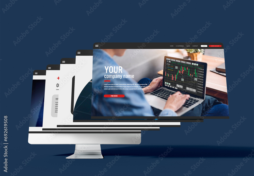 Corporate Web Design Layout Stock Template | Adobe Stock