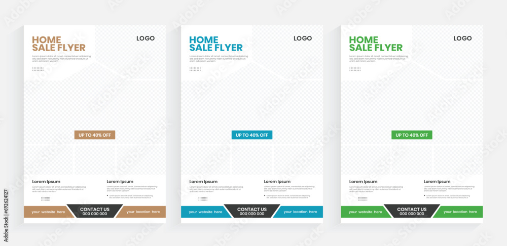 Real estate flyers template, property listing a4 vertical marketing ...