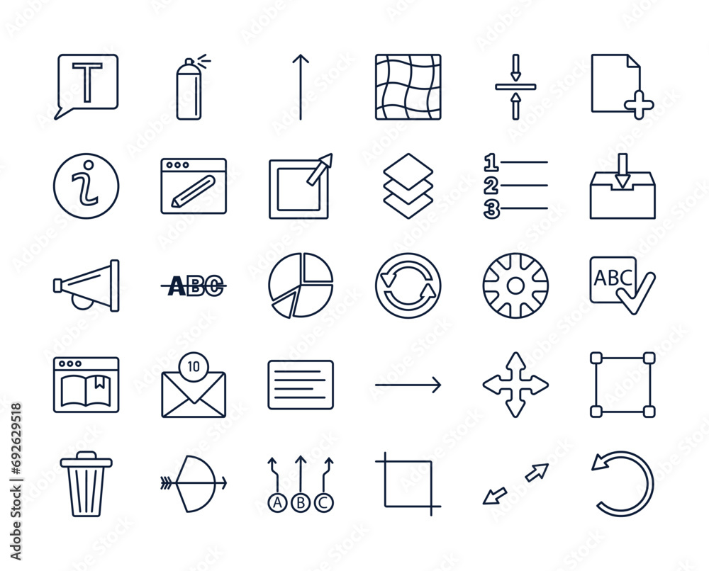 outline icons set from user interface concept. editable vector such as ...