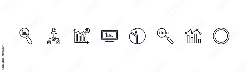outline icons set from business and analytics concept. editable vector included data analytics ...
