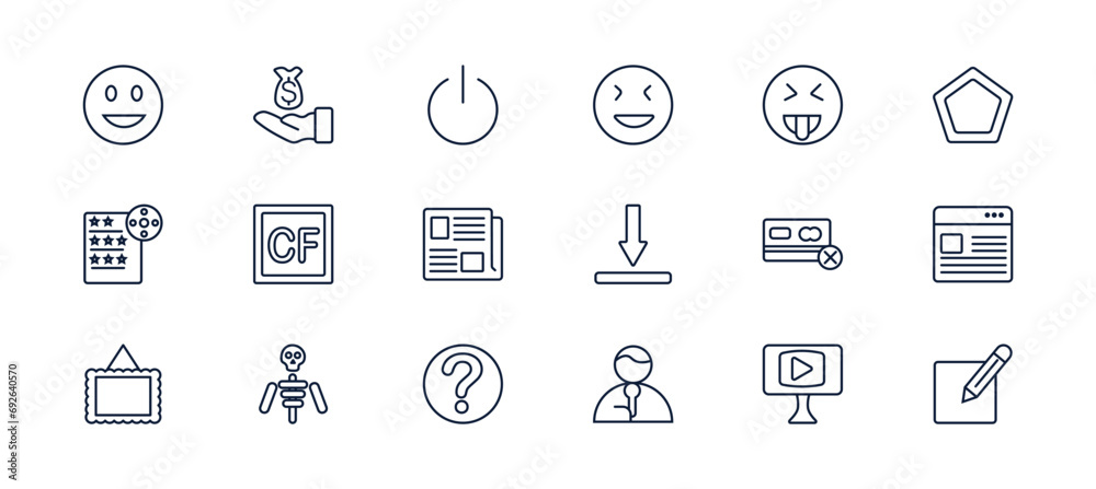 outline icons set from user interface concept. editable vector such as ...