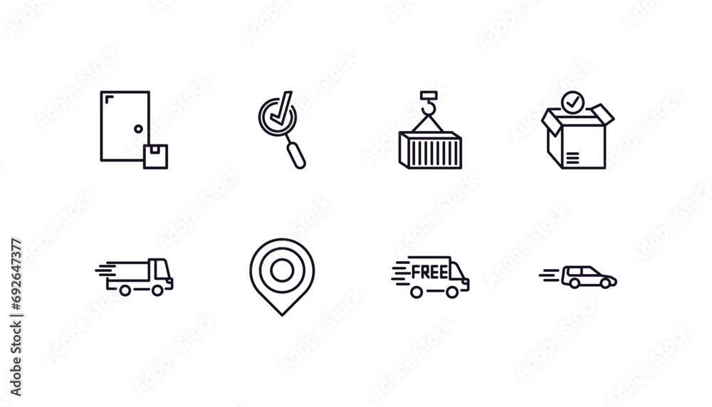 outline icons set from delivery and logistics concept. editable vector ...