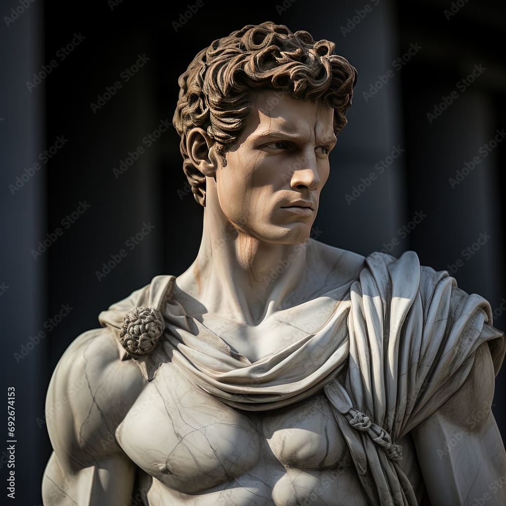 ภาพประกอบสต็อก Abstract ancient roman, greek stoic person with a ...