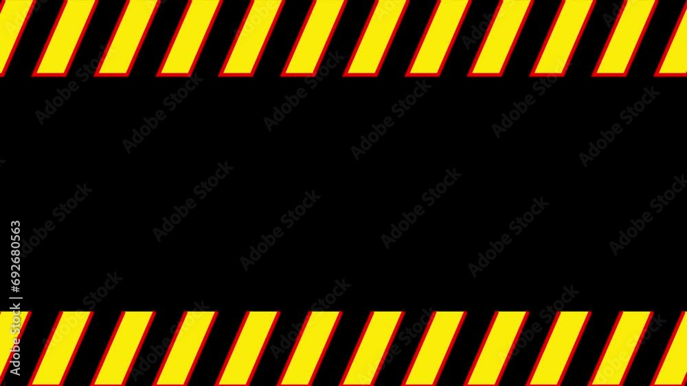 Barricade tape or warning tapes animation. moving warning caution tape ...