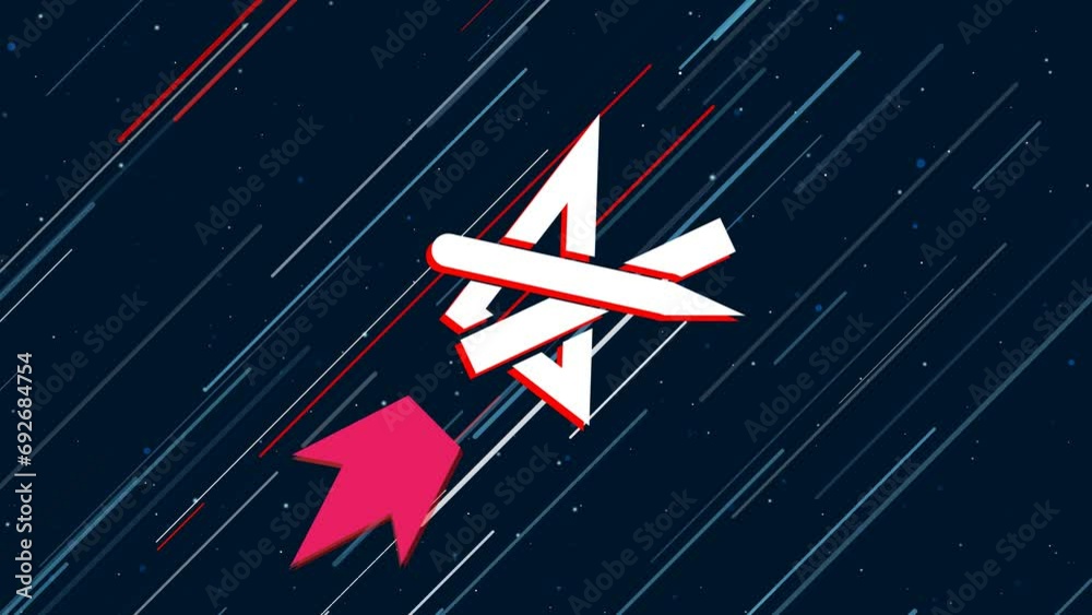 School supplies symbol flies through the universe on a jet propulsion ...