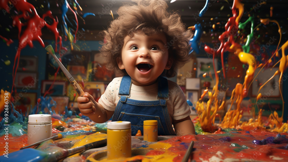 cute and fun cartoon boy background portrait illustration Stock ...