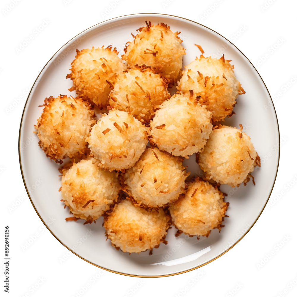 Plate of Coconut Macaroons Isolated on a Transparent Background Stock ...