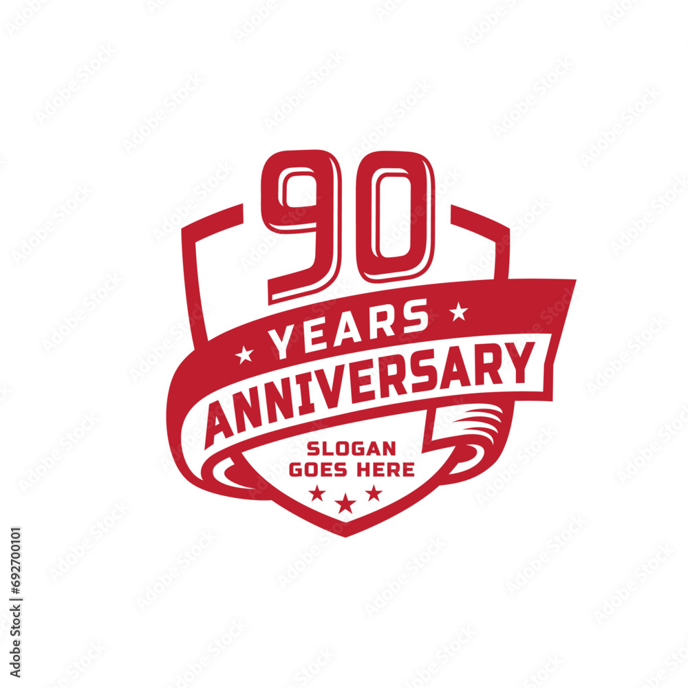 90 years anniversary celebration design template. 90th anniversary logo ...