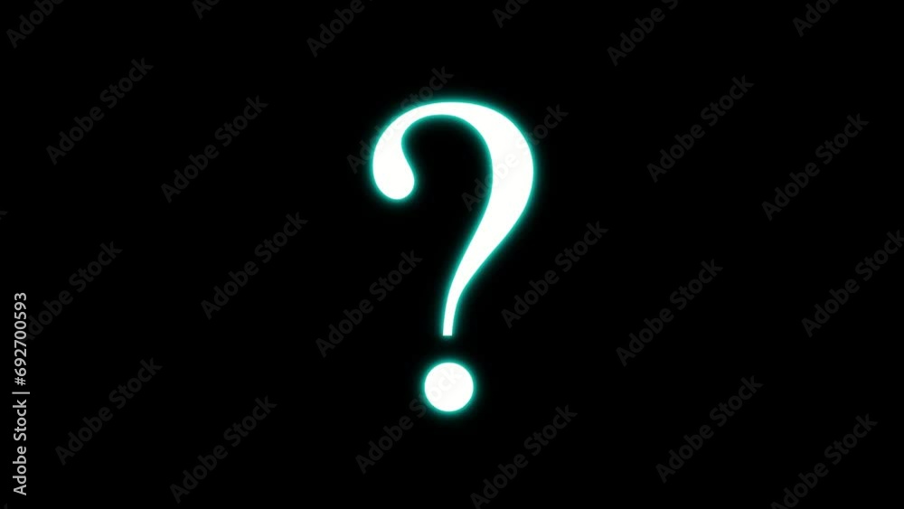 Animated White Question Mark Symbol on Black Screen. Isolated Question ...