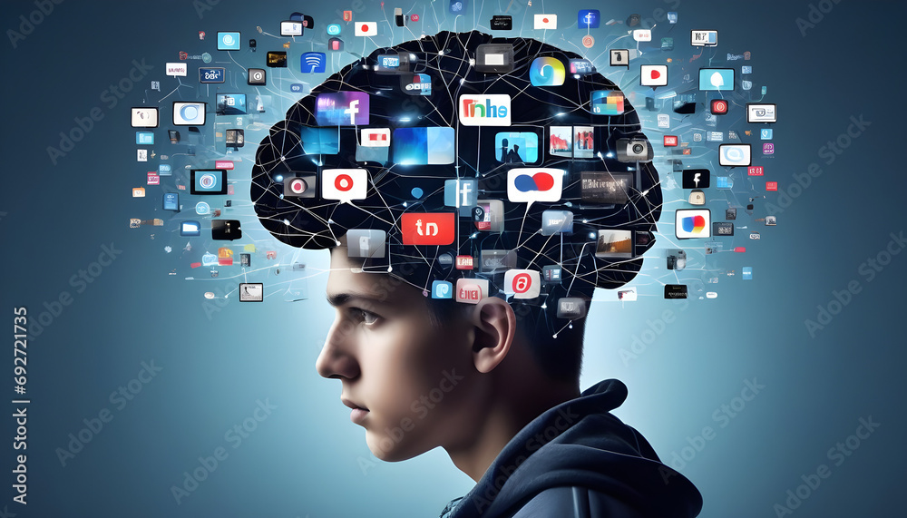 People with TV screens on the brain, addicted to social media ...