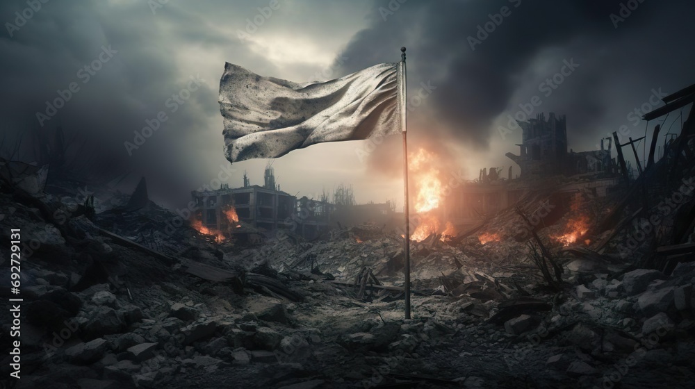 The white flag is a sign of surrender. The army surrenders with a white ...