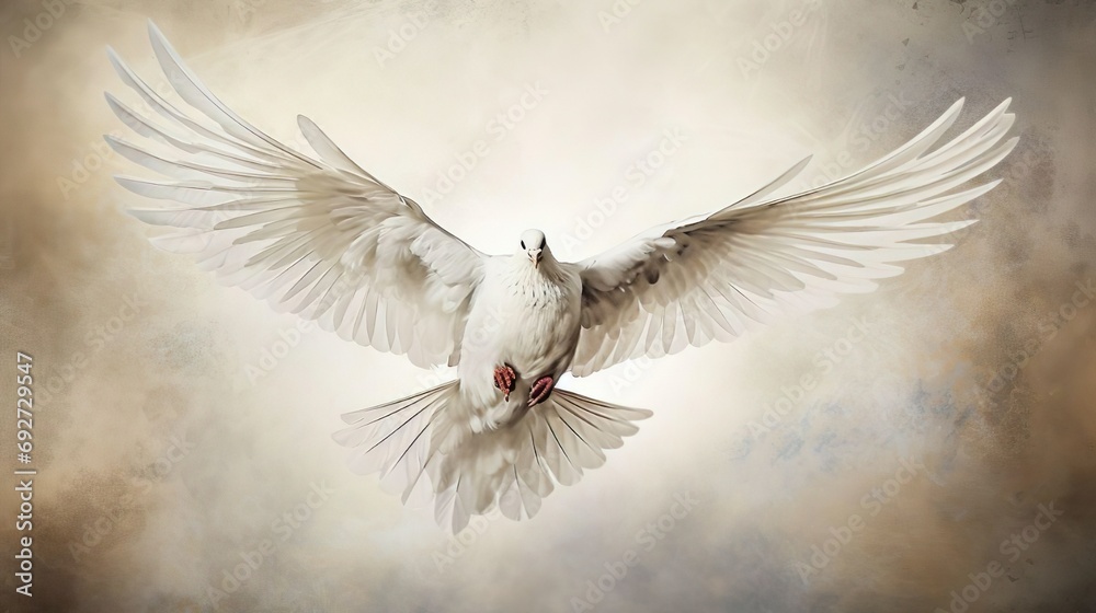 White dove of peace is a symbol of peace and freedom. Stop war and ...