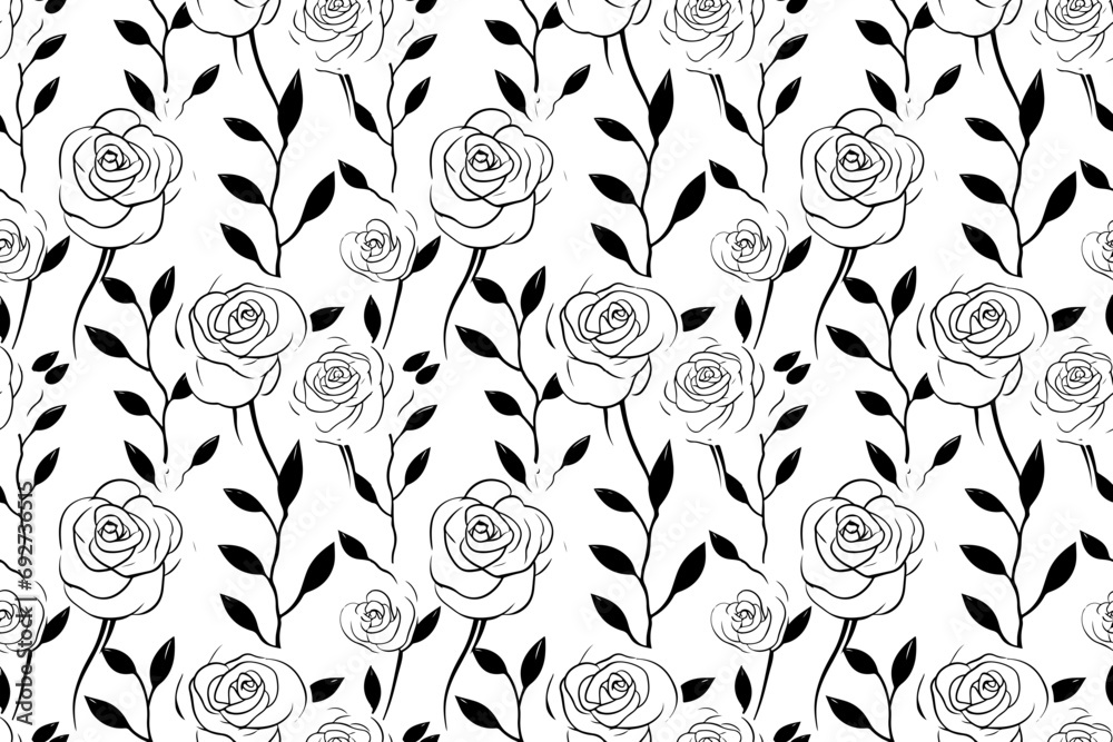 Rose Floral Pattern SVG Bundle, Seamless Pattern SVG, Flower Pattern ...