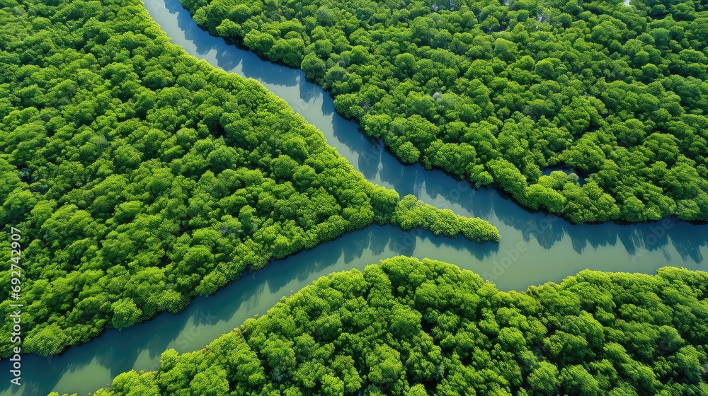 ecosystem mangrove forest landscape illustration biodiversity ...