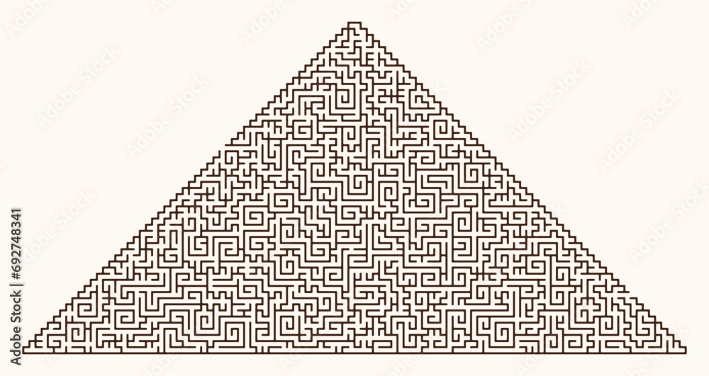 Pyramid (Triangle) shaped labyrinth (maze) design. Vector graphic illustration of maze ...