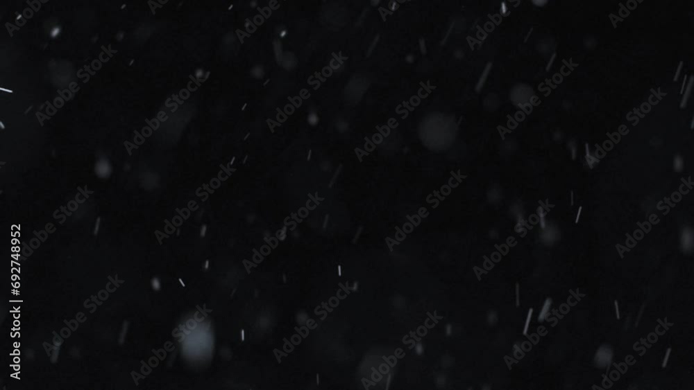 Snowfall overlay, black background - winter, slowly falling snow effect ...