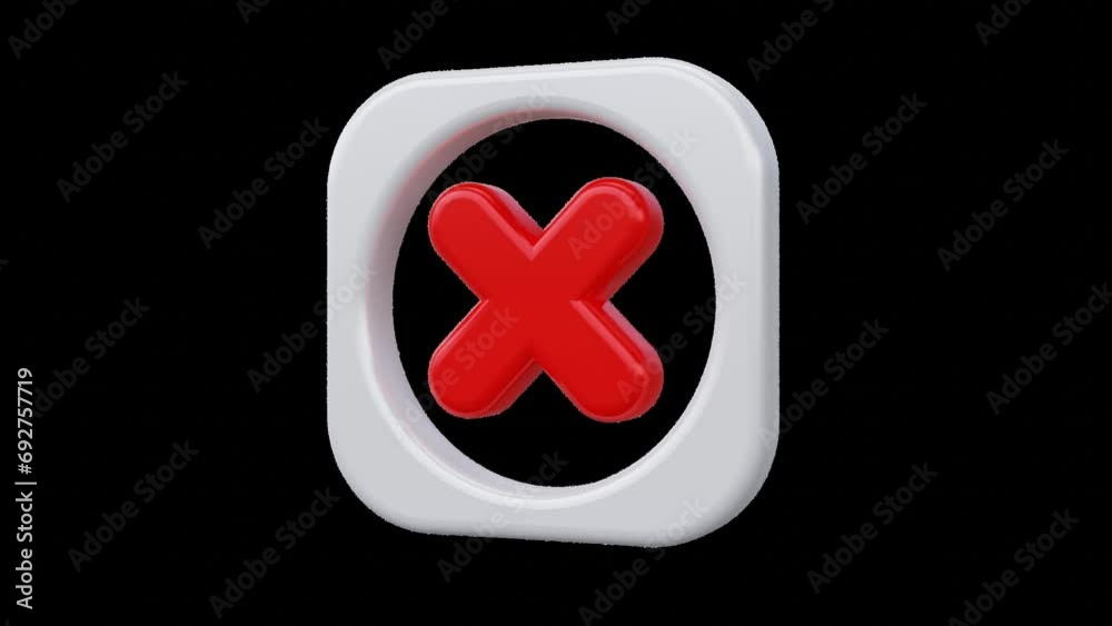 Vidéo Stock Forbidden icon rotating, red cross sign on transparent ...