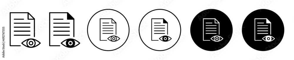 Eye test document icon. eye lens check or inspection for better health ...
