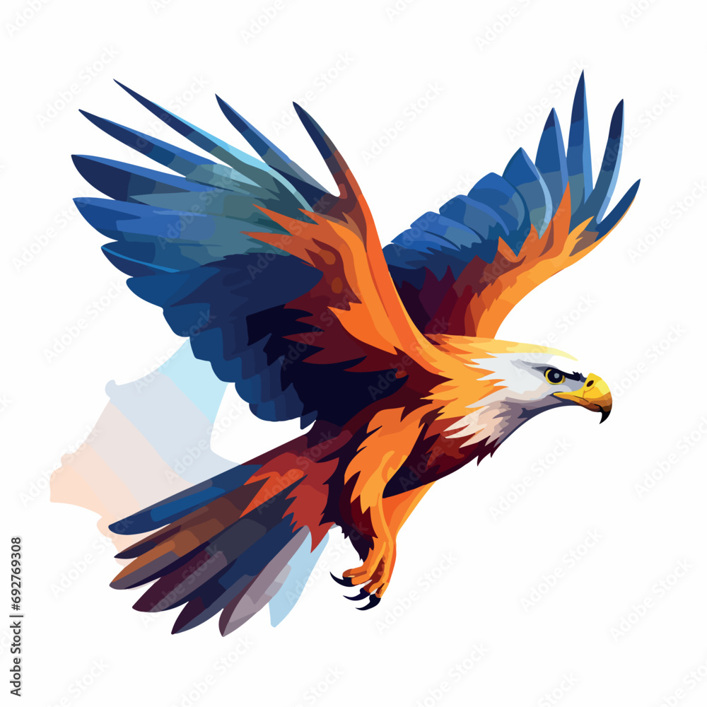 Hawk in cartoon, doodle style. Isolated 2d vector illustration in logo ...