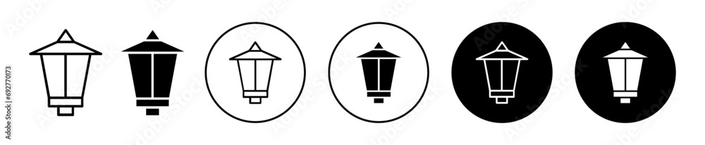 Street lamp icon. old vintage style sidewalk city bulb with antique ...