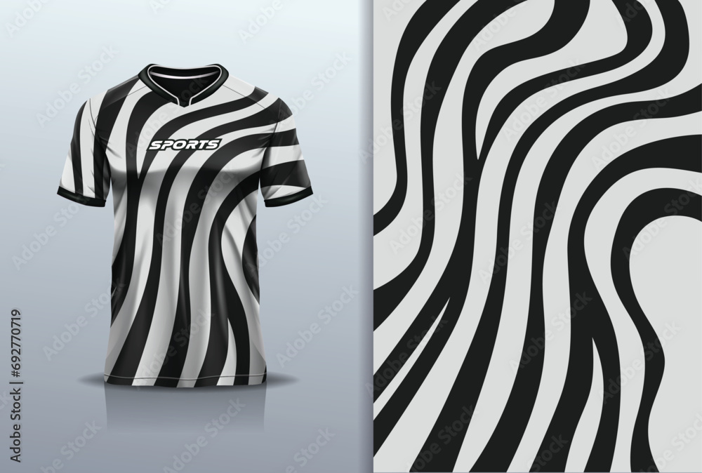 T-shirt mockup with abstract zebra seamless pattern jersey design for ...