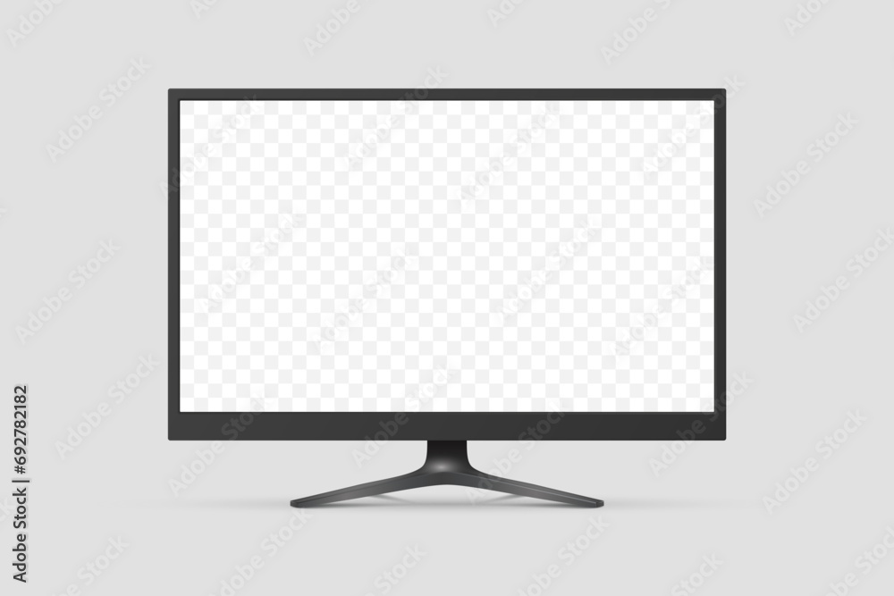 Vetor de Vector 3d Realistic Modern TV Screen. Minimalistic Stylish Lcd ...