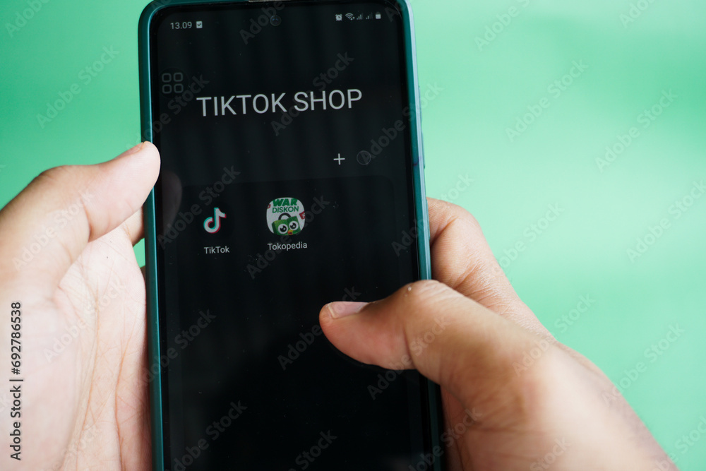 Jakarta, Indonesia - December 12, 2023: human hand holding an android ...