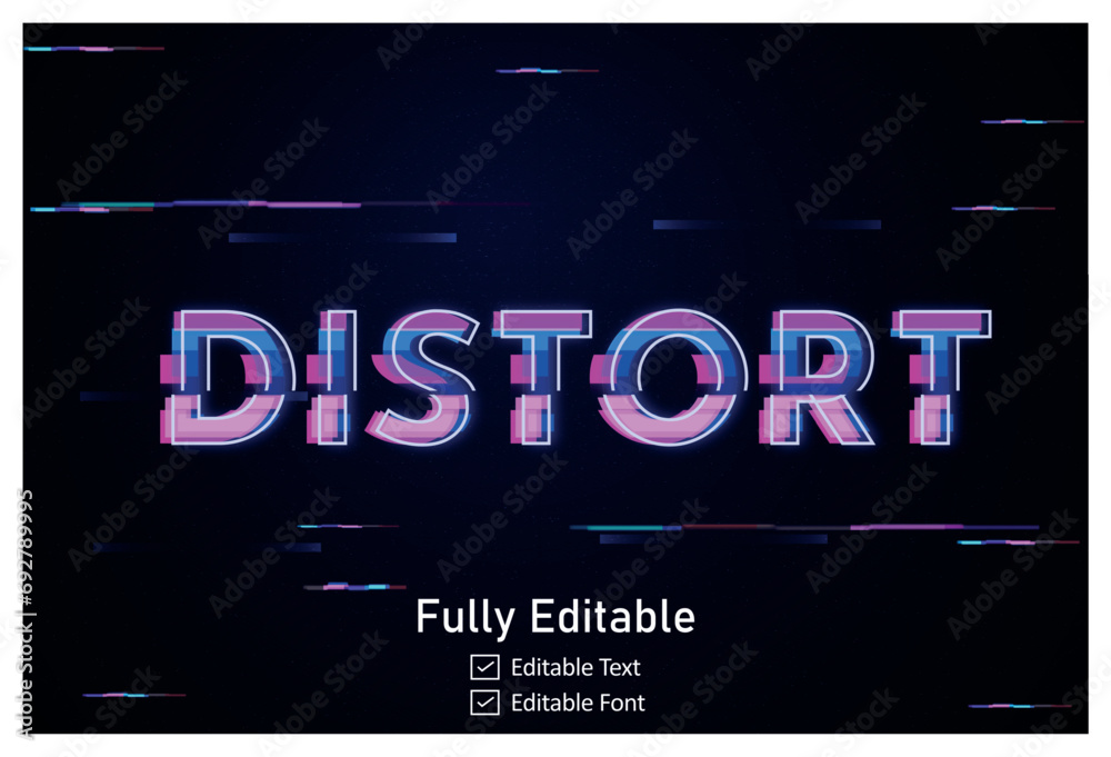 Futuristic Glitch text effect for video game text for editable ...