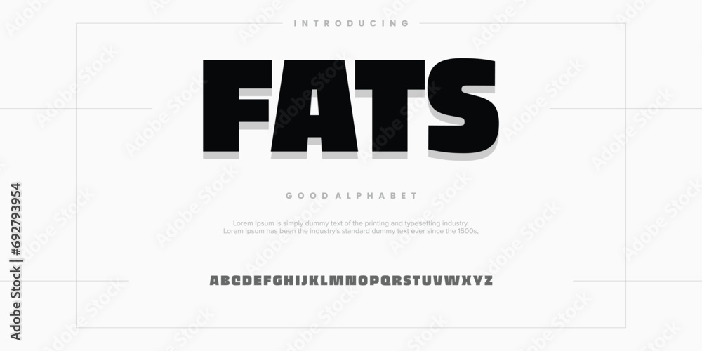 FATS Modern minimal abstract alphabet fonts. Typography technology ...