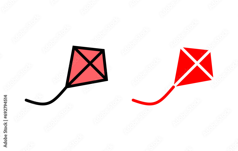 Kite icon set illustration. kite sign and symbol Stock Vector | Adobe Stock
