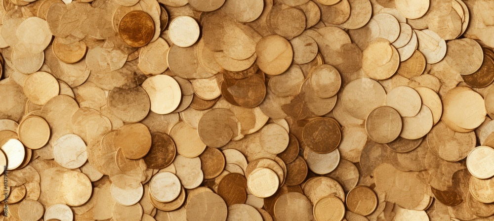 Gold coins texture background. Generative AI technology. Stock Photo ...