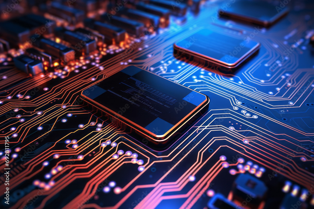 semiconductor chips and circuit boards. Cutting-edge technology for ...