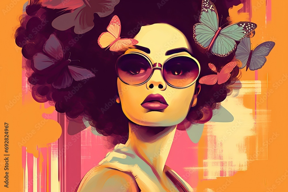 Dhuku girl style hair Afro background model woman Trendy banner fashion ...