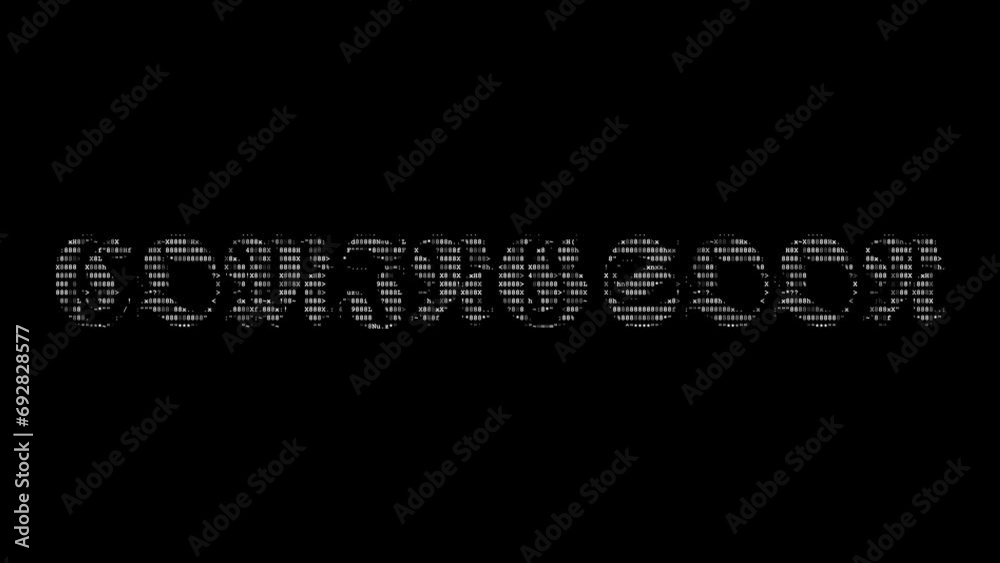 Coming soon ascii animation loop on black background. Ascii code art ...