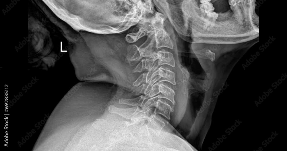 Spinal Precision: Cervical Lateral X-ray Revealing Neck Anatomy. Stock ...