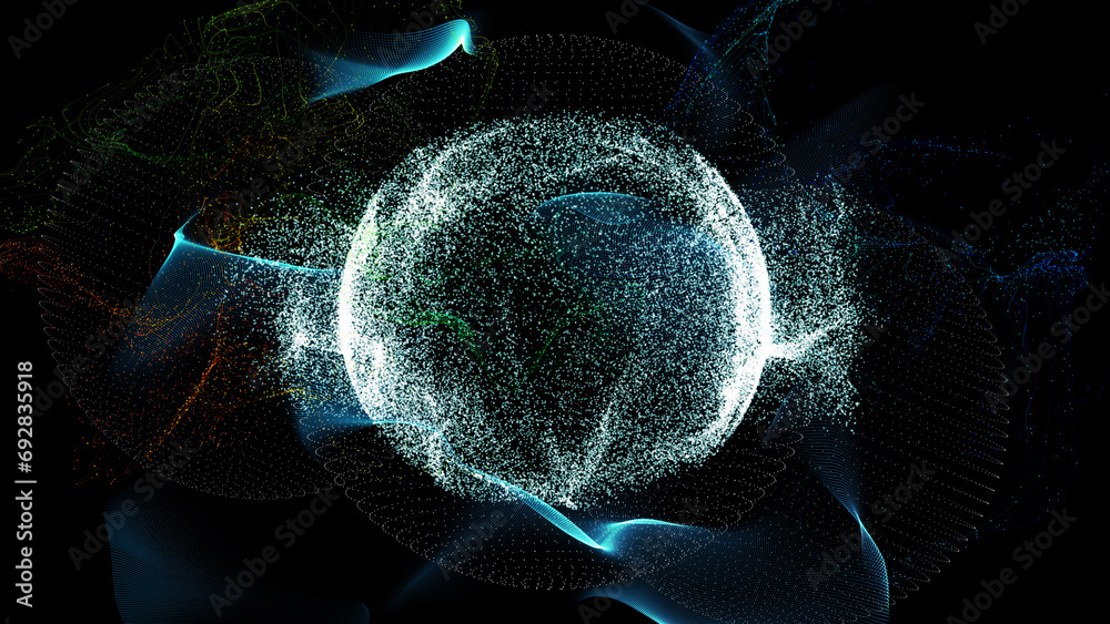 4K of Abstract digital circular dynamic wave. Technology smart wave ...