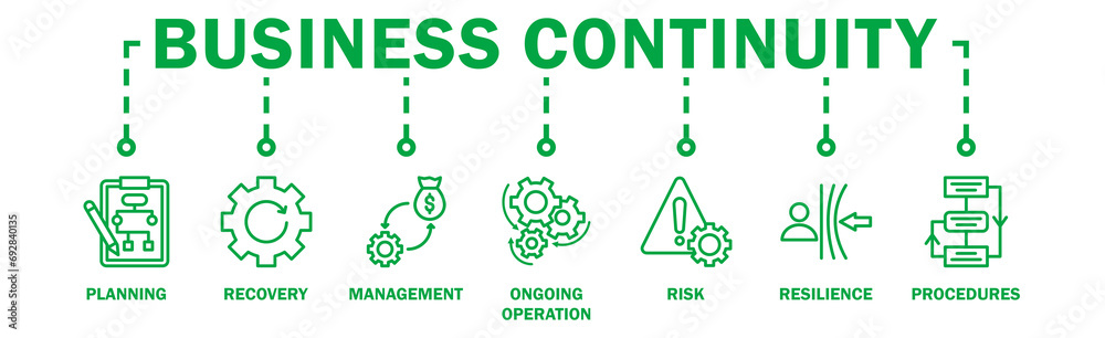 Business continuity plan banner web icon vector illustration concept ...