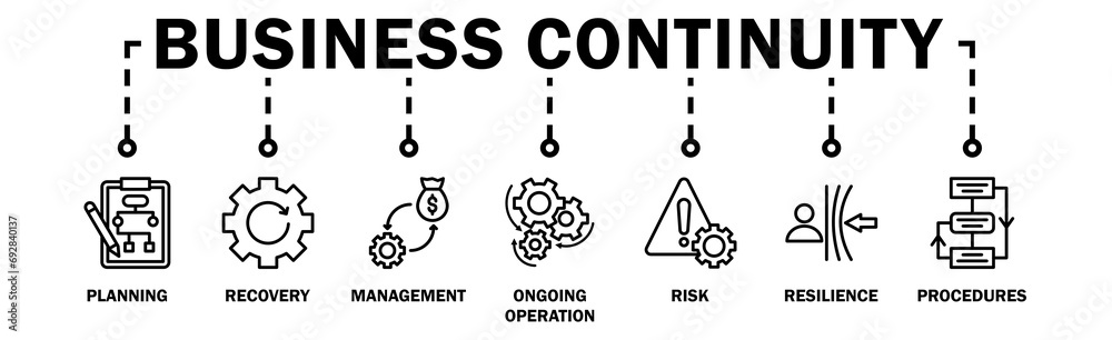 Business continuity plan banner web icon vector illustration concept ...