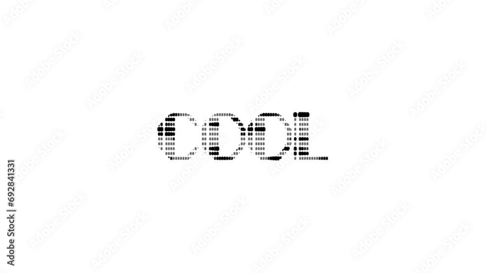 Cool ascii animation loop on white background. Ascii code art symbols ...
