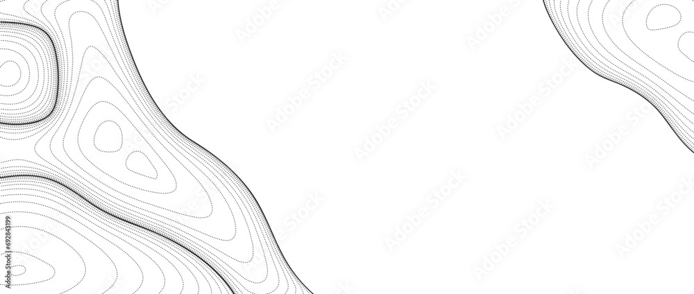 Black and white abstract line background. Topographic contour map ...