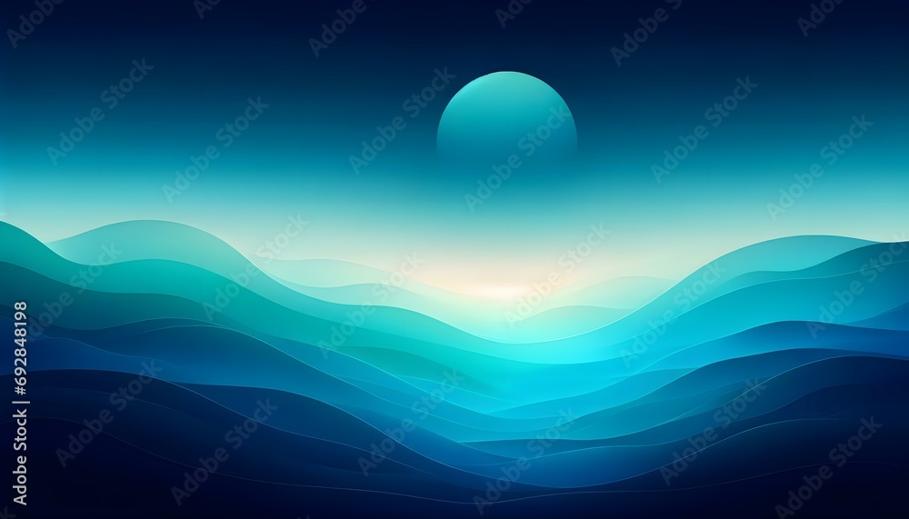 Gradient color background image with a tranquil sea theme, featuring a ...